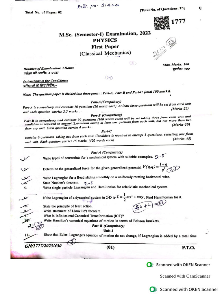 MSC Physics Mdsu Papers | PDF