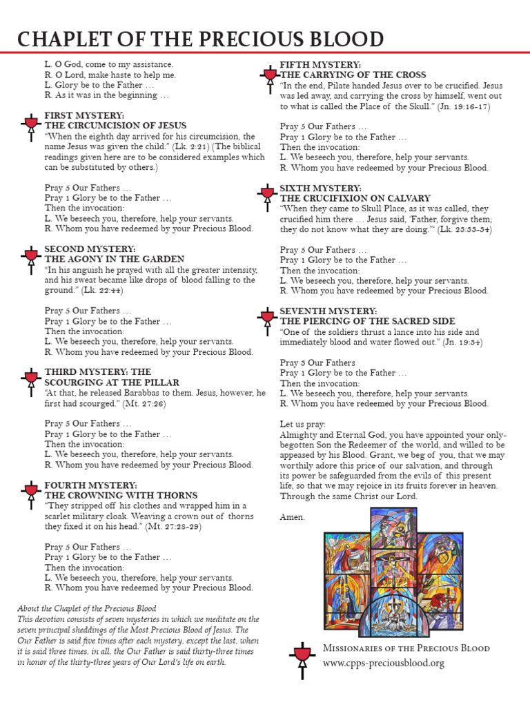 Chaplet of The Precious Blood | PDF | Lord's Prayer | Jesus