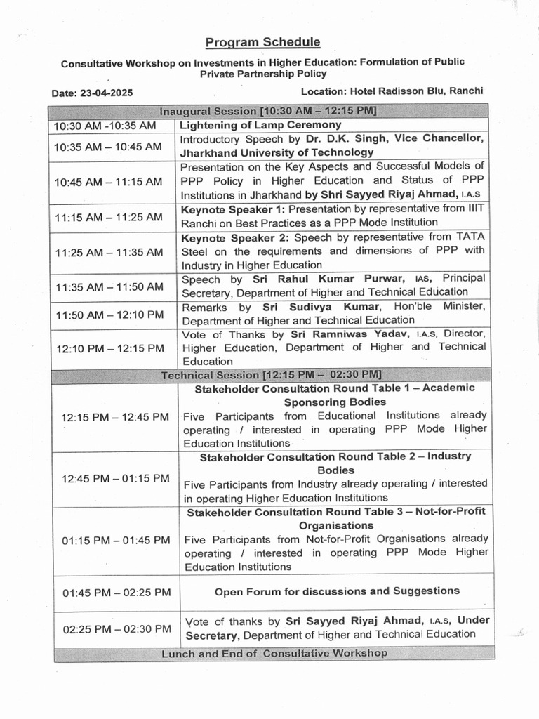 Program Schedule | PDF
