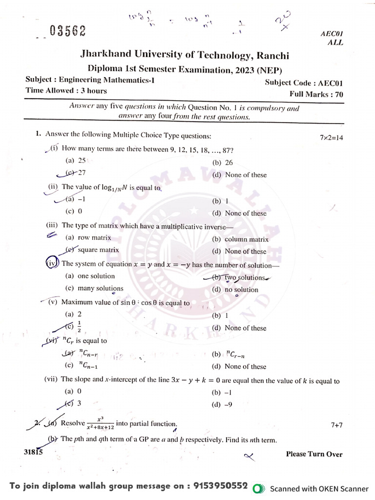 1st Sem PYQ (2023) | PDF