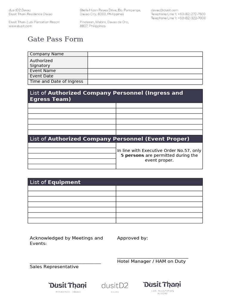 DDHR Gate Pass Form | PDF