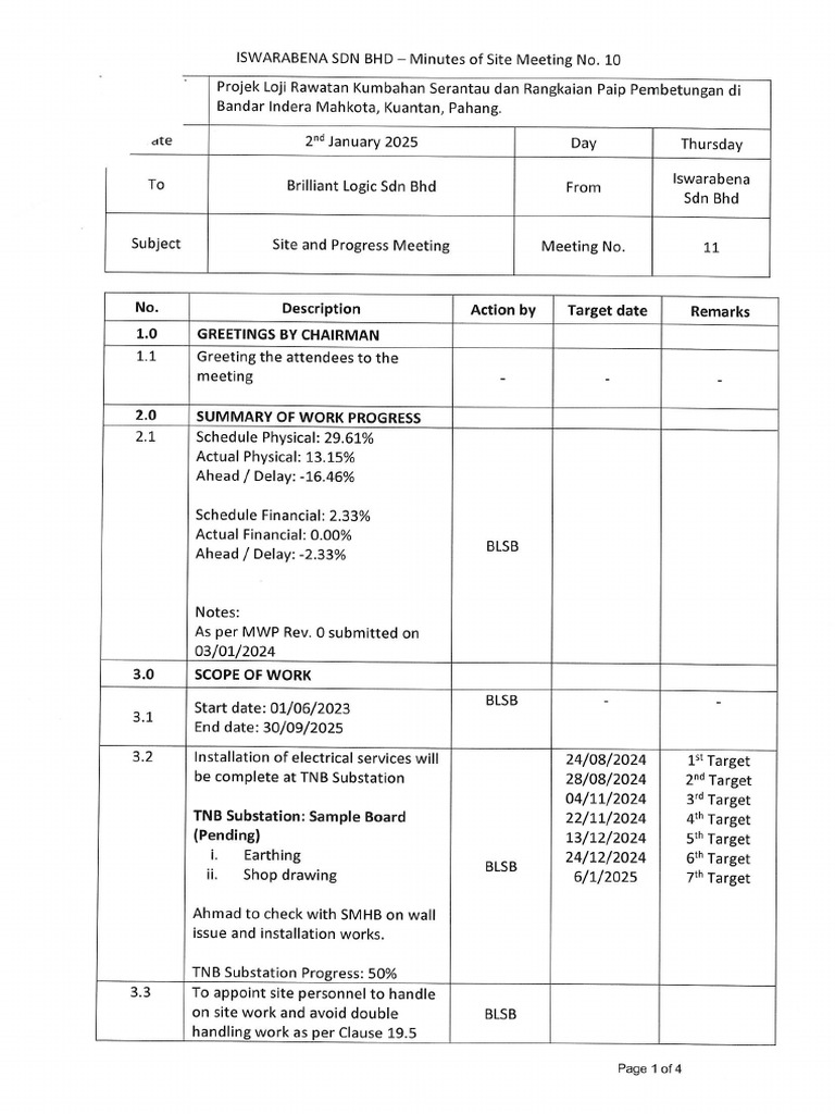 Contoh MOM BIM Kuantan | PDF