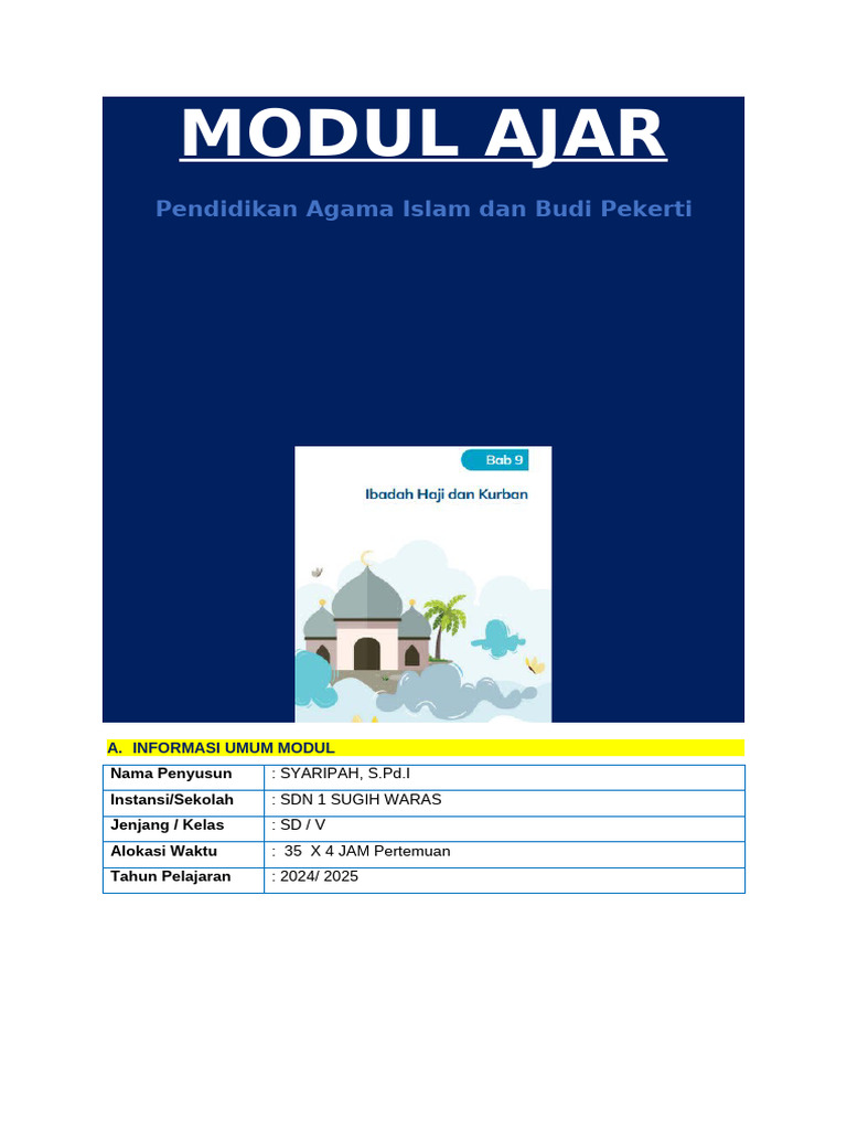 Modul Ajar Ibadah Haji Dan Kurban Syaripah | PDF