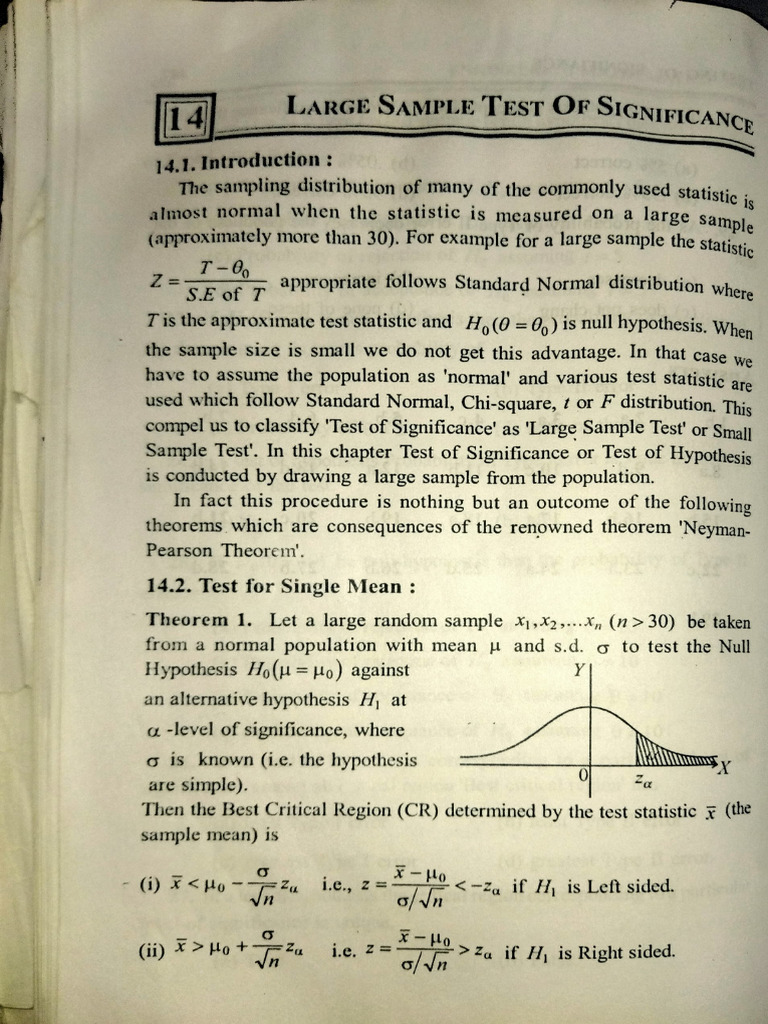 Statistics 6.large Sample Test of Significance | PDF