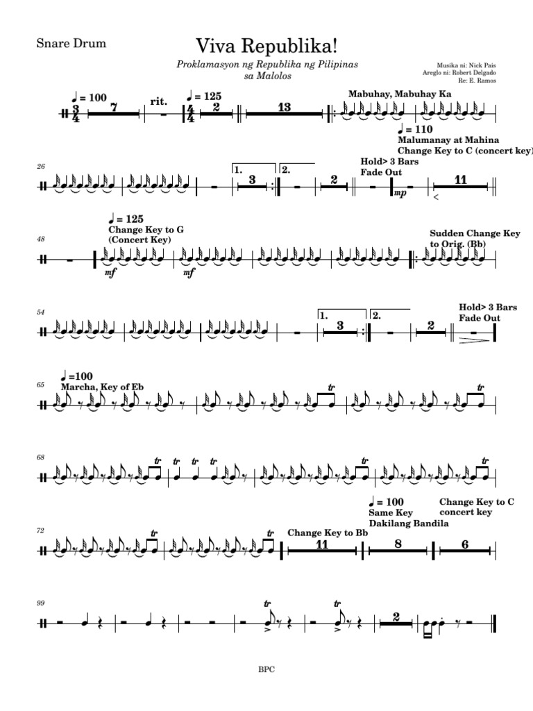 VIVA REPUBLIKA-Snare - Drum | PDF