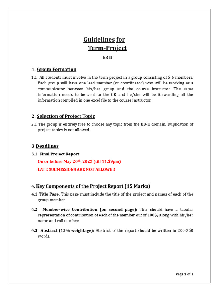 Guidelines for Term-Projec | PDF | Turnitin | Computing