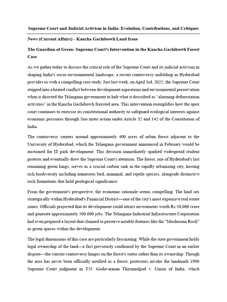 Supreme Court and Its Judicial Activism | PDF | Mandamus | Supreme ...