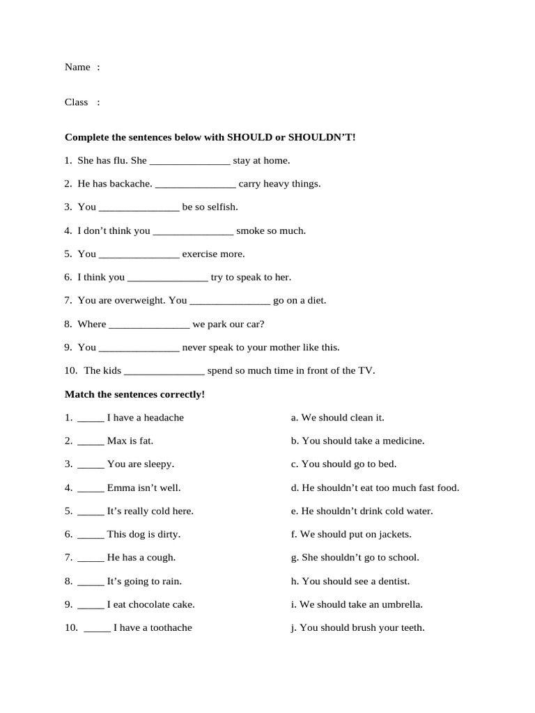 Exercises on Using "Should" | PDF