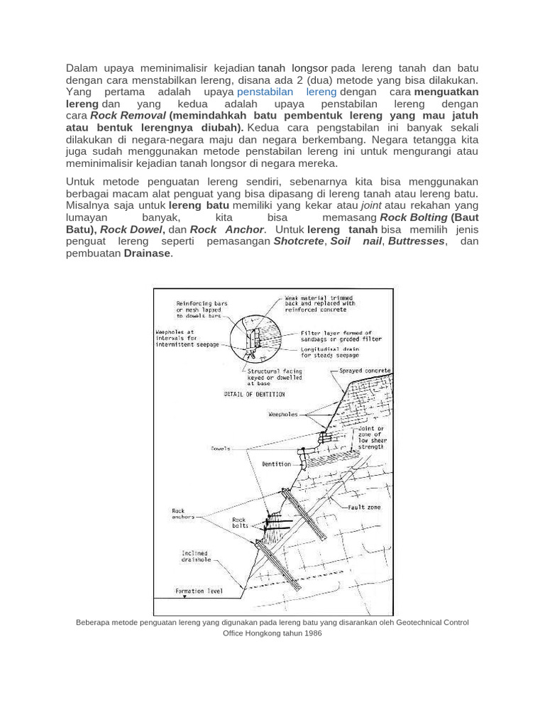 Reverensi Rekomendasi Stabilisasi Lereng | PDF