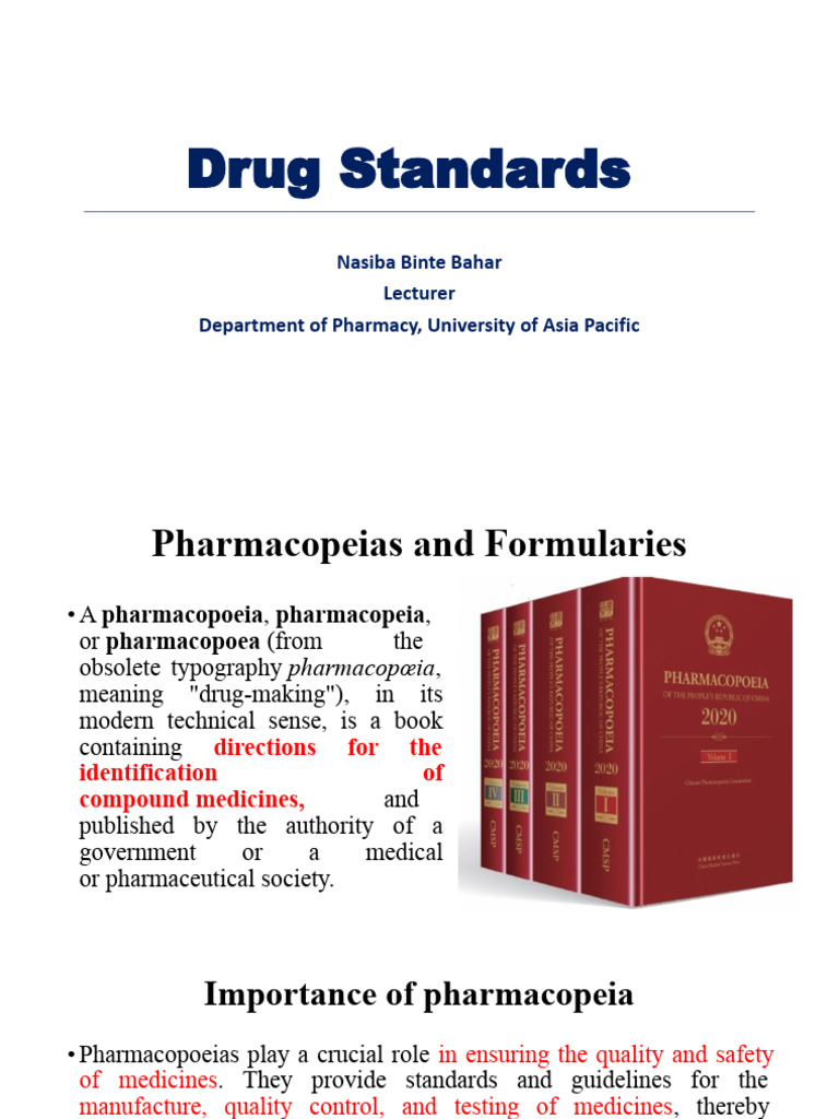Drug Standards (Chapter 5) | PDF | Pharmacology | Pharmaceutical Sciences