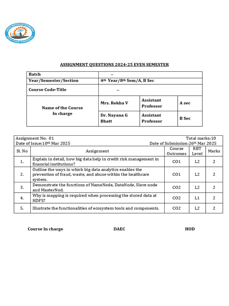 Big Data(8th)-ASSIGNMENT1 | PDF | Information Technology Management | Business