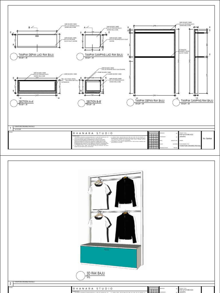 Furniture Drawing Rak Baju | PDF