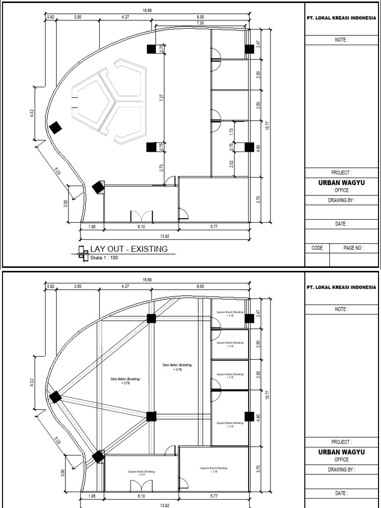 Draft Gambar Kerja Office UW | PDF | Interior Design | Architectural Elements