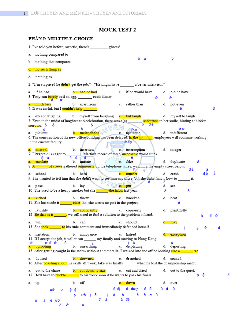 Free English Test and Creative Insights | PDF