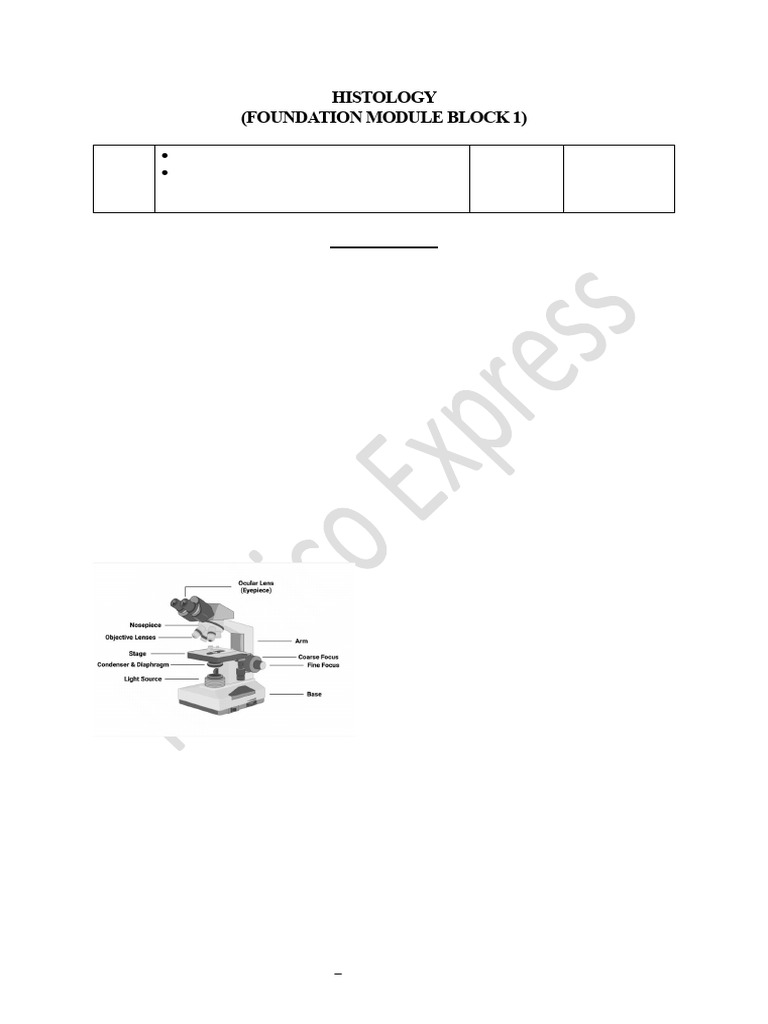 HISTOLOGY Block 1 - Foundation | PDF | Cell Membrane | Endoplasmic ...