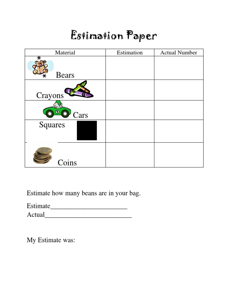 Estimation Activities for Kids | PDF | Career & Growth | Law