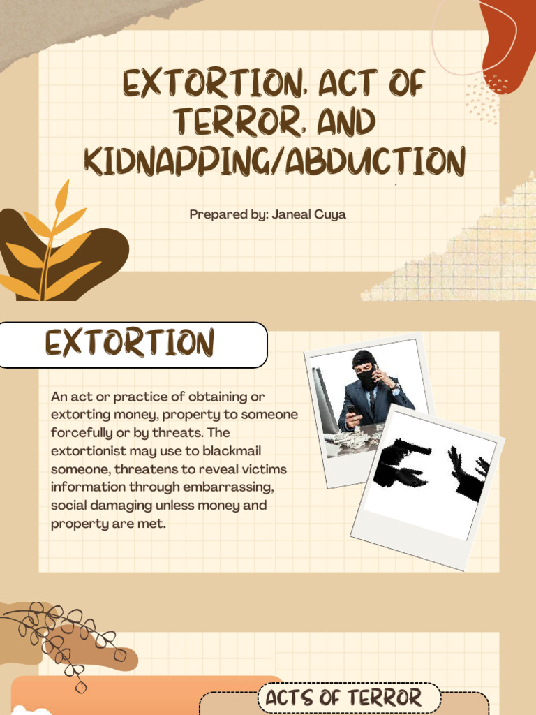 Extortion Act of Terror Kidnapping Grade 9 | PDF