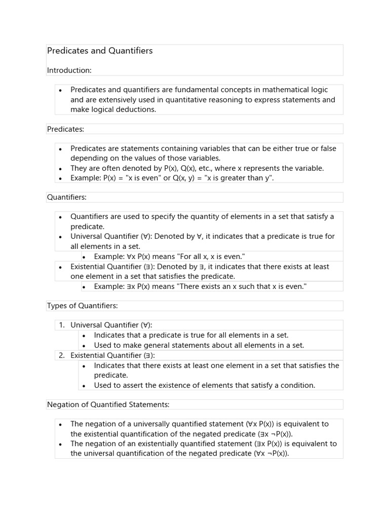 QR2 - 1 - 6 Predicates and Quantifiers | PDF | First Order Logic | Logic