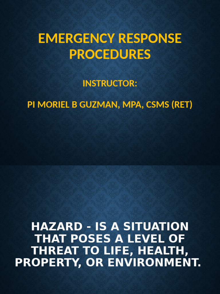 Emergency Response Procedures Guide | PDF | Earthquakes | Landslide