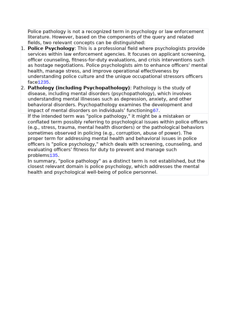 Police Patology | PDF