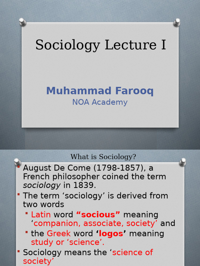 CSS SOC Lec 1....... 31102022 | PDF | Sociology | Science