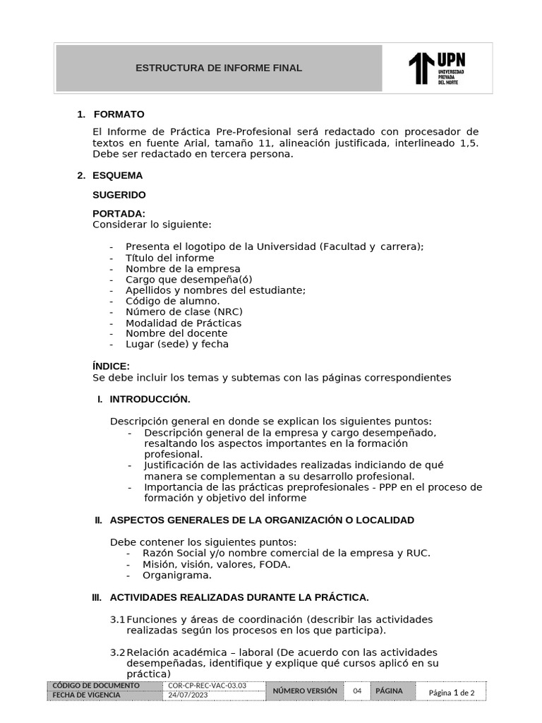 Informe Final de PPP 2023 | PDF