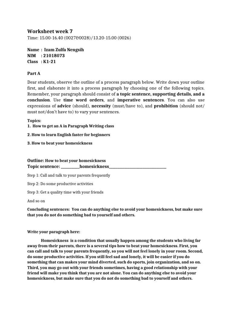PW Worksheet week 7 (1) | PDF | English Language | Linguistics