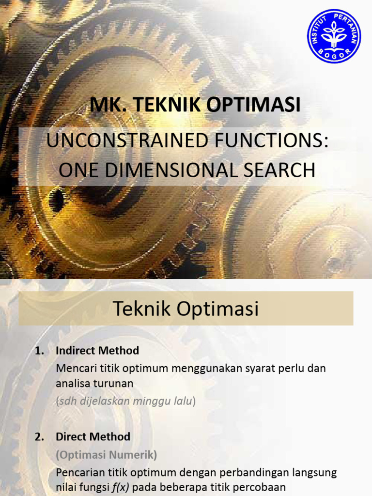 3 - Fungsi Satu Variabel Tanpa Kendala | PDF