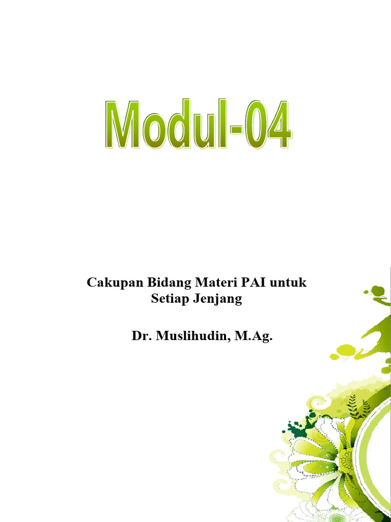 Modul-4 Cakupan Bidang materi pada Setiap Ruang Lingkup PAI | PDF