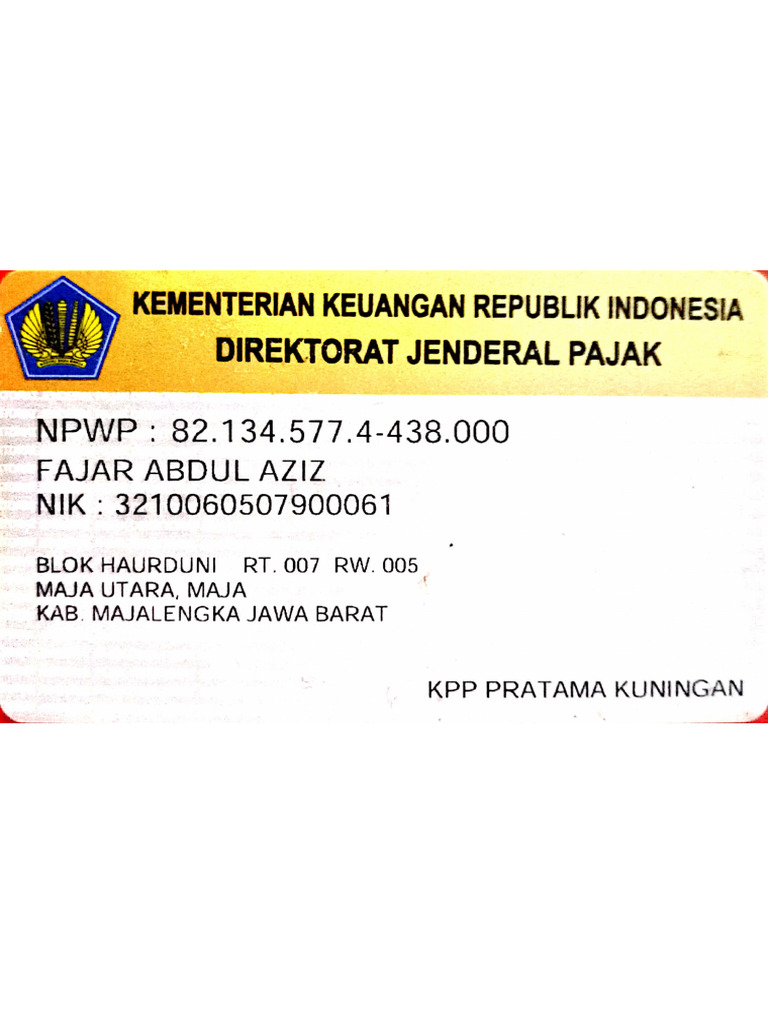 NPWP Fajar_1 | PDF