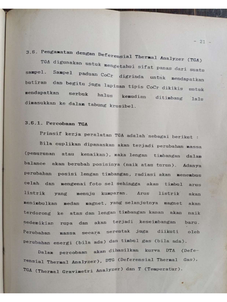 Pengamatan Dengan Tga Pdf