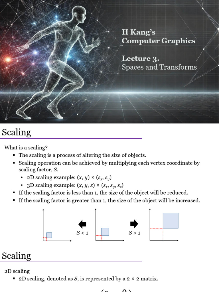 (CG - Ver1) 3 - Spaces and Transforms | PDF | 2 D Computer Graphics | Rotation