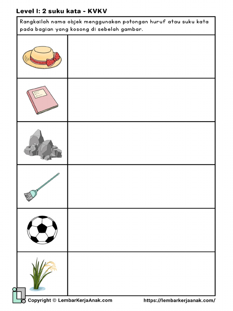 Dua Suku Kata - KVKV | PDF