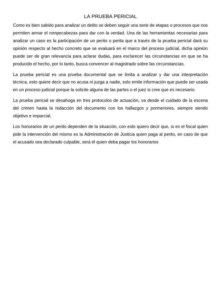 La Prueba Pericial | PDF