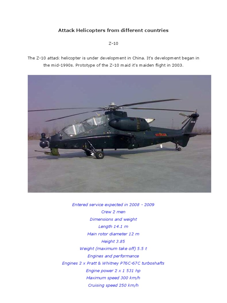 Attack Helicopters From Different Countries | PDF | Attack Helicopter ...