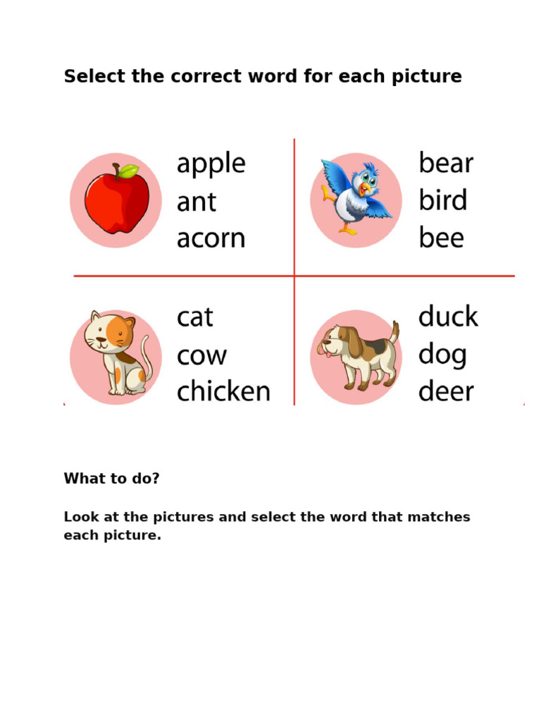 Select The Correct Word I Eng Literacy Puzzle | PDF