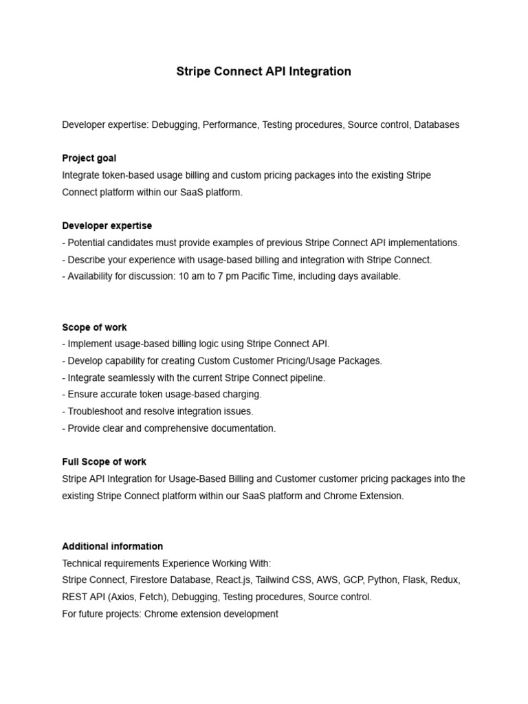 Stripe Connect API Integration | PDF