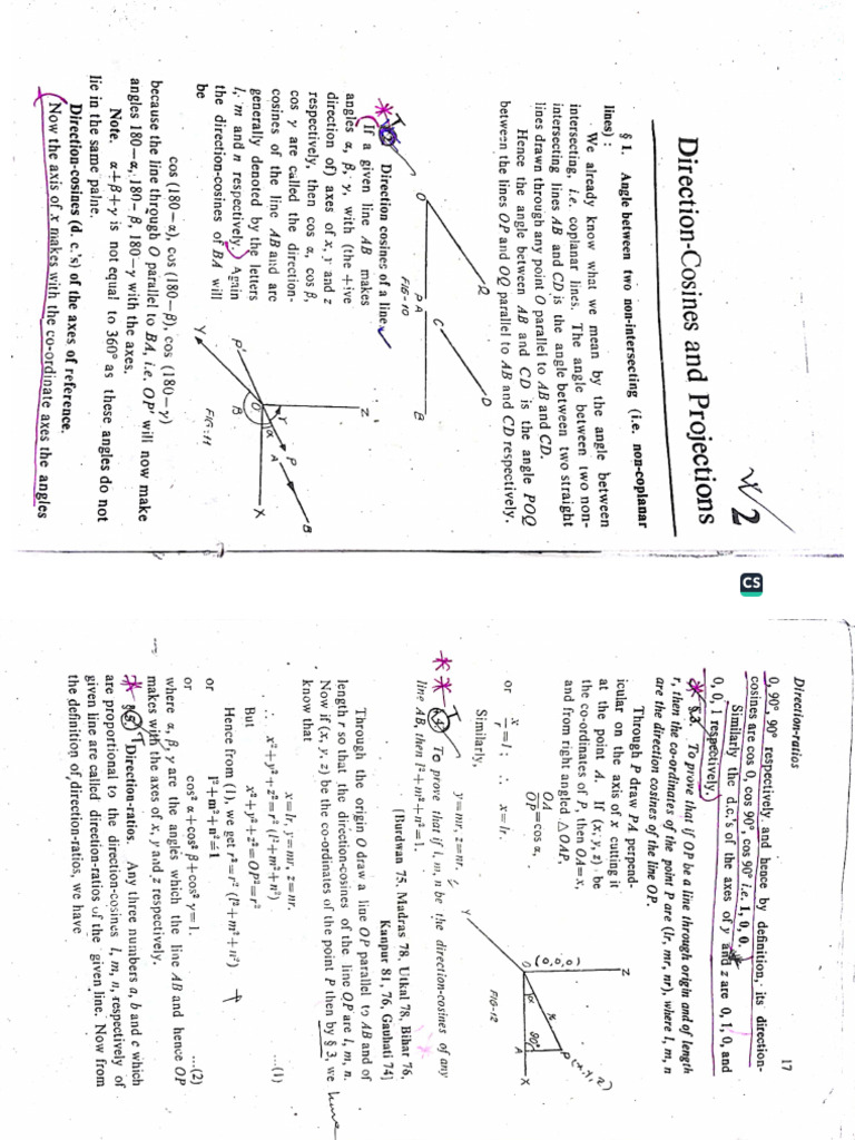 Direction Cosine | PDF