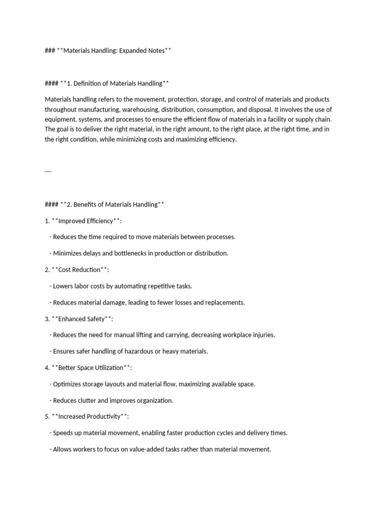 Materials_Handl-WPS_Office | PDF | Production And Manufacturing