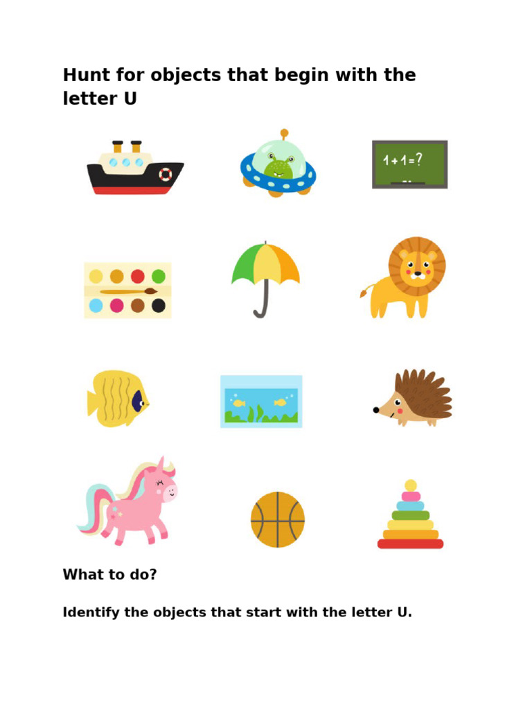 Identify The Objects U Eng Literacy Puzzle | PDF