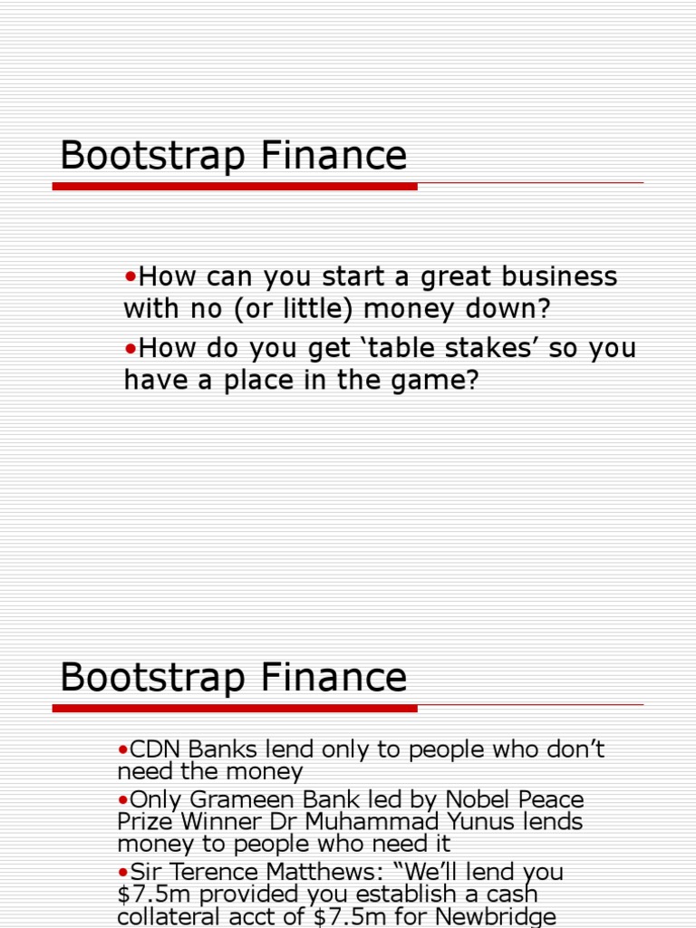 Bootstrap Finance | PDF