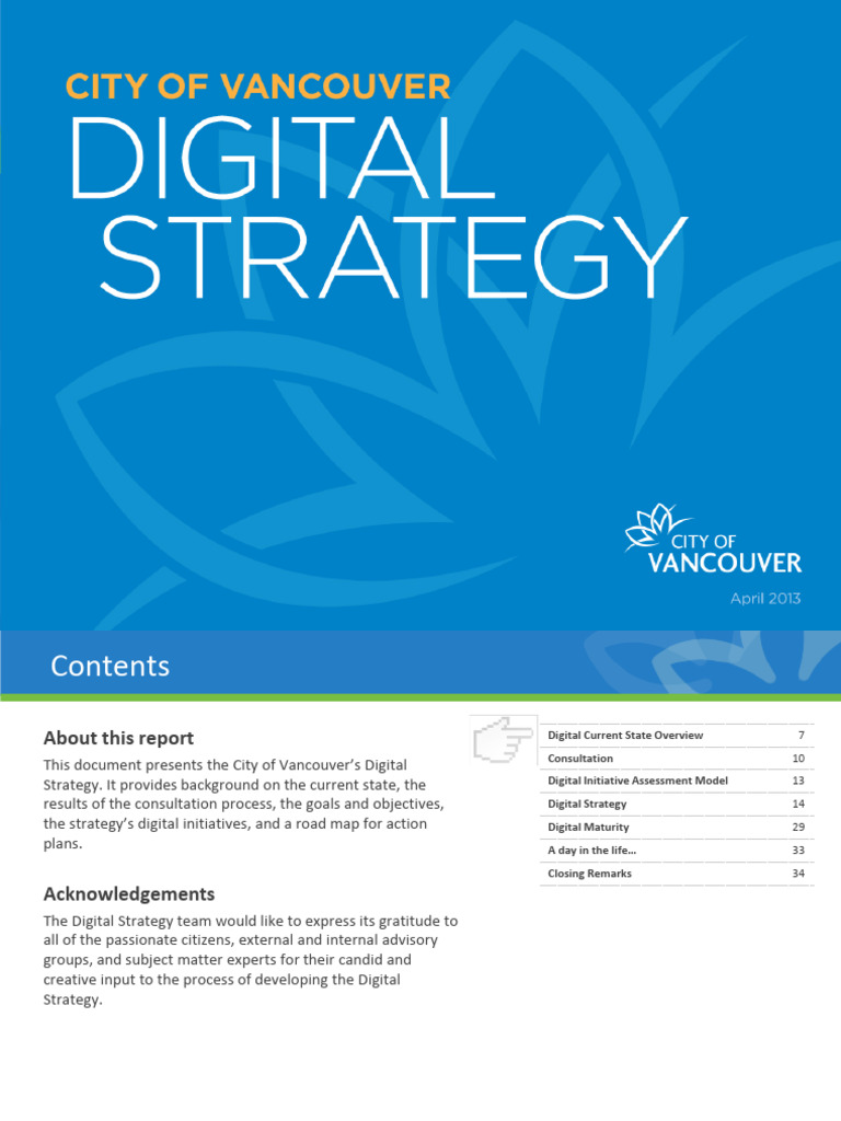 City of Vancouver Digital Strategy | PDF | Information And ...