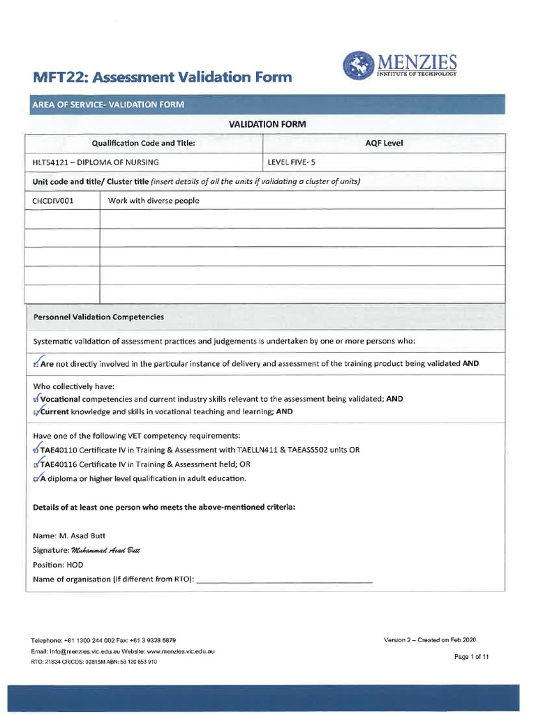 Chcdiv001 - Pre Validation | PDF