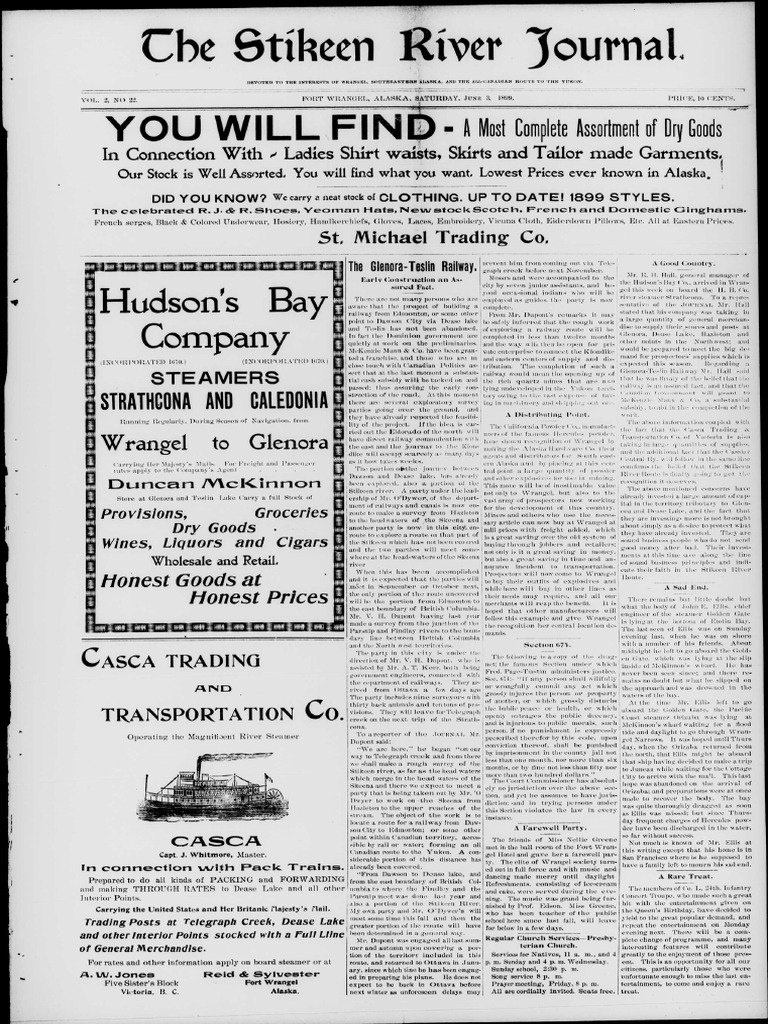 1899.06.03 Stikeen River Journal | PDF | Clothing | Softlines (Retail)