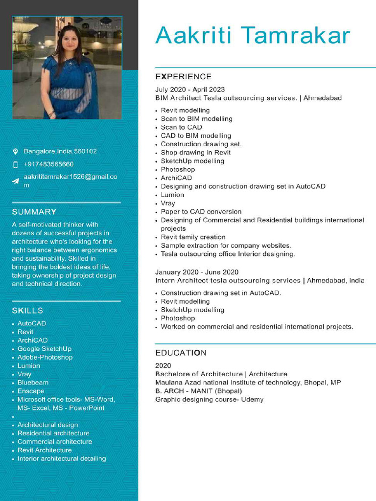 Aakriti Tamrakar Resume Pdf