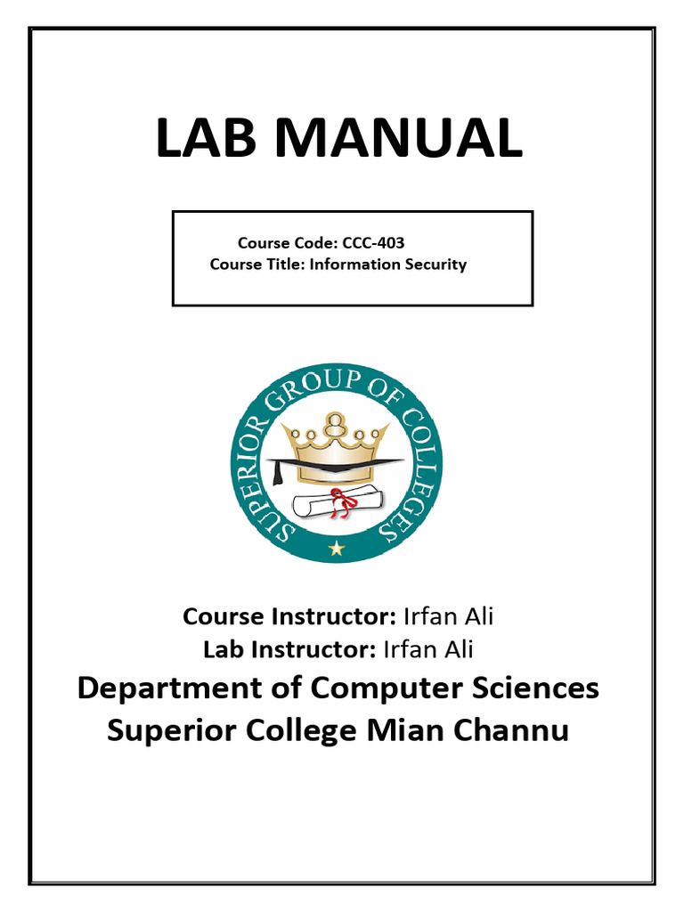 Information Security Lab Manual | PDF | Encryption | Key (Cryptography)