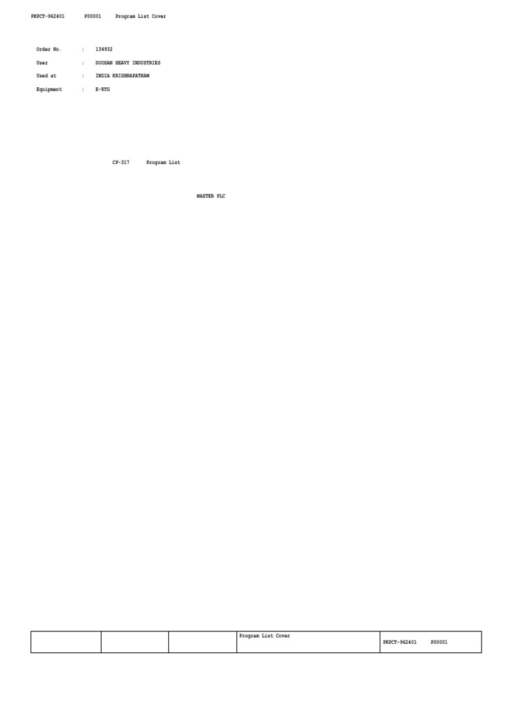 E-RTG Program List for Doosan India | PDF | Power Inverter | Electronics