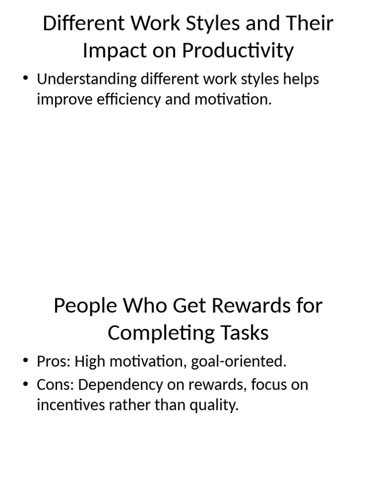 Work Styles Presentation | PDF