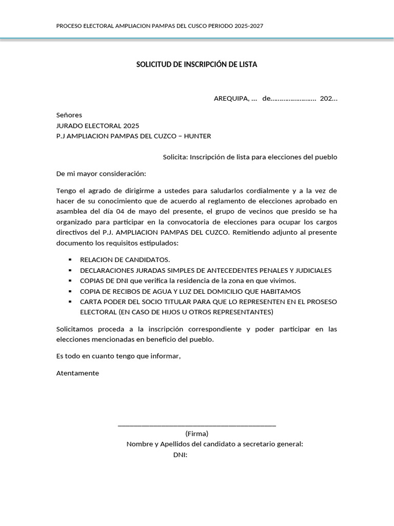 Modelo de Solicitud | PDF