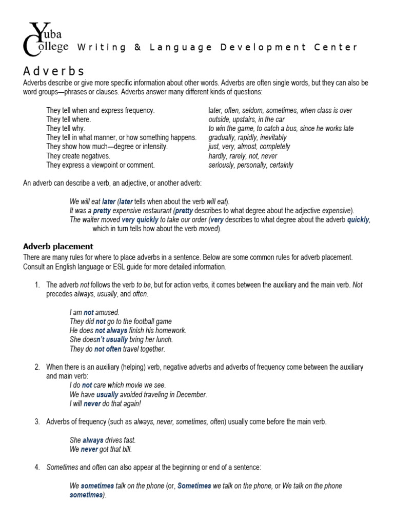 Adverbs Tip Accessible March 2019 | PDF | Adverb | Verb